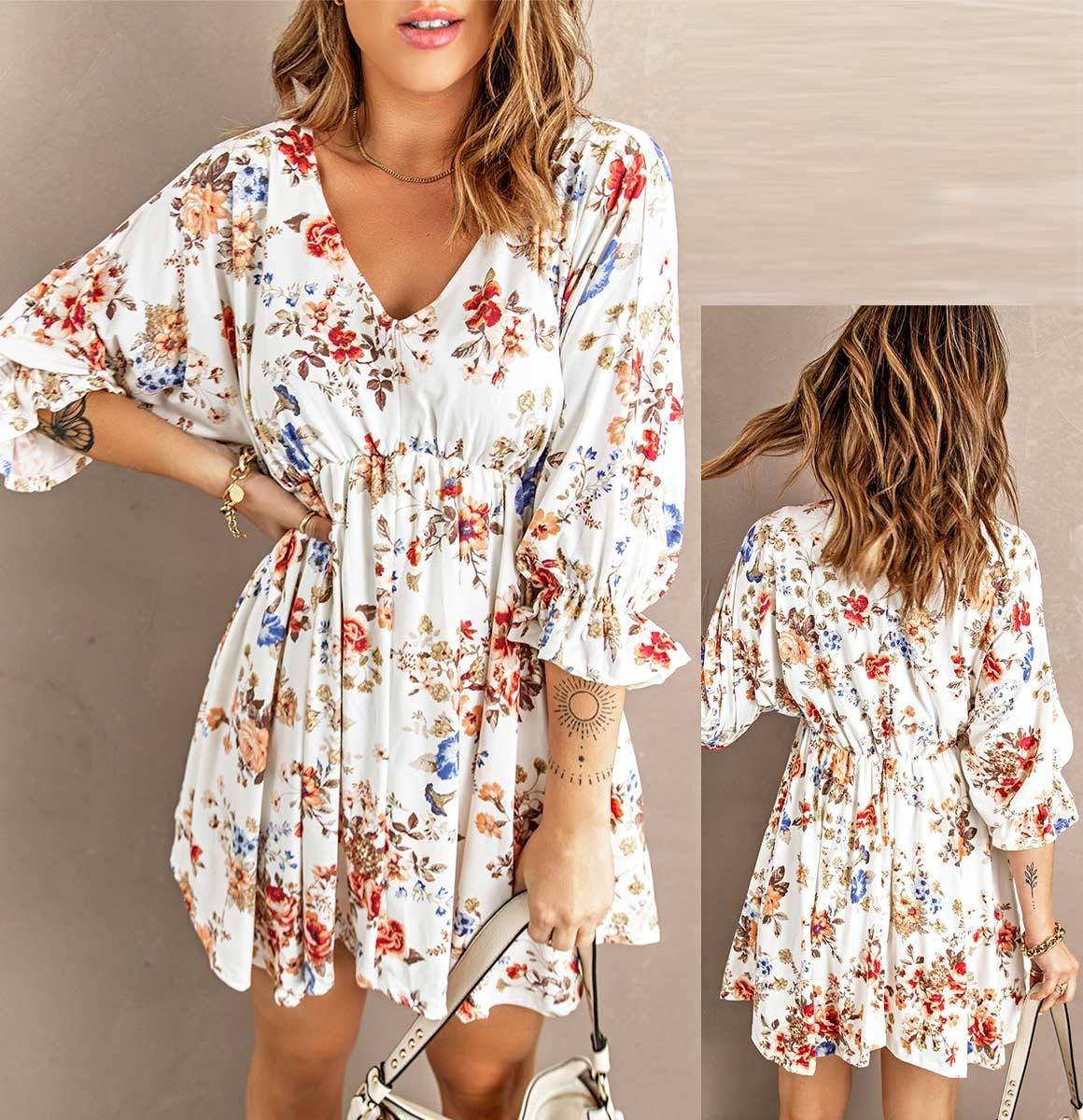 Poletna obleka April, bela