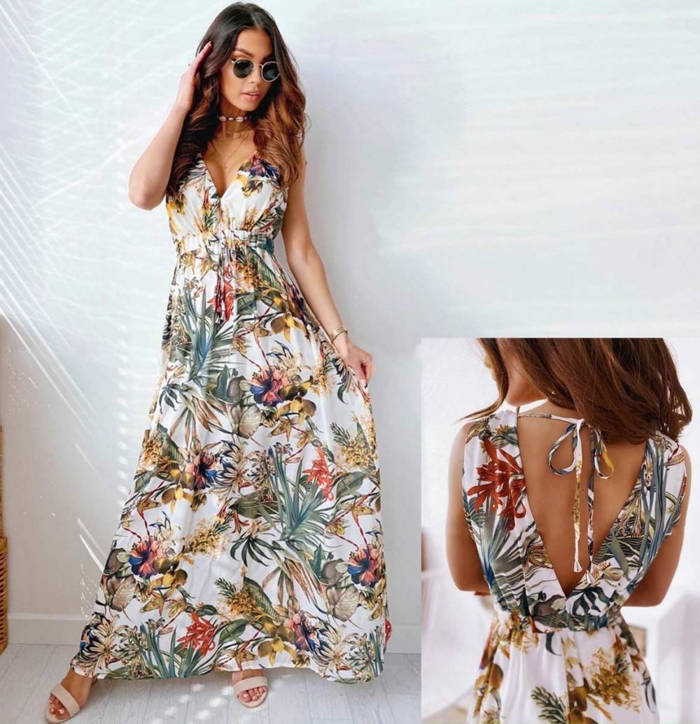 Poletna obleka, dolga Angelyn, več barv