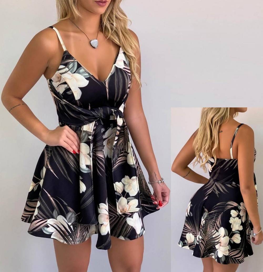 Poletna obleka Kaya, belo/zelena