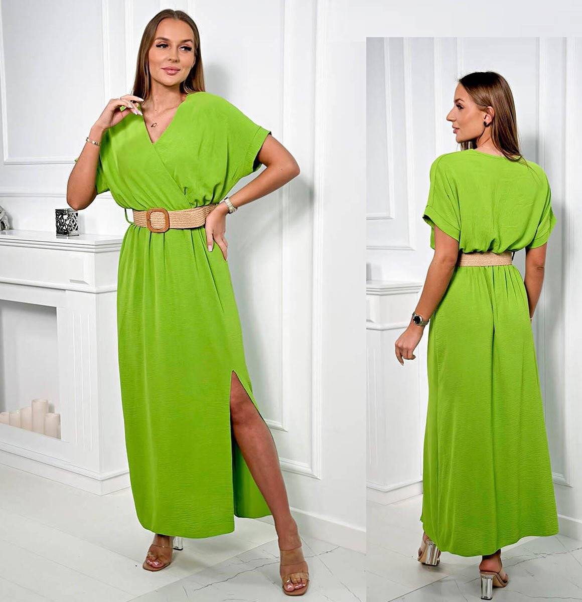 Poletna obleka, dolga obleka s pasom Tamiko, več barv